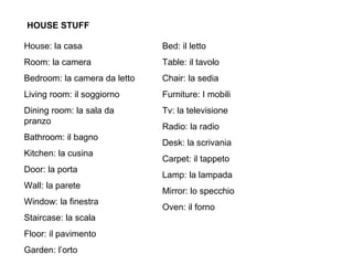 Italian ppt basic vocabulary | PPT