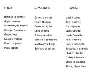 Italian ppt basic vocabulary | PPT