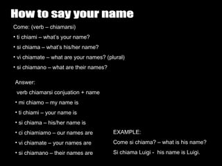 Italian ppt conversations | PPT