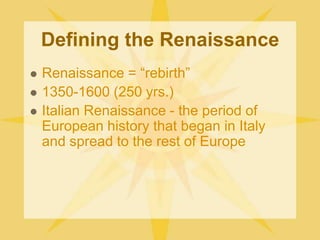 The Italian Renaissance | PPTX