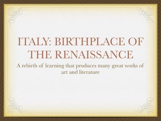 Italian Renaissance | PDF