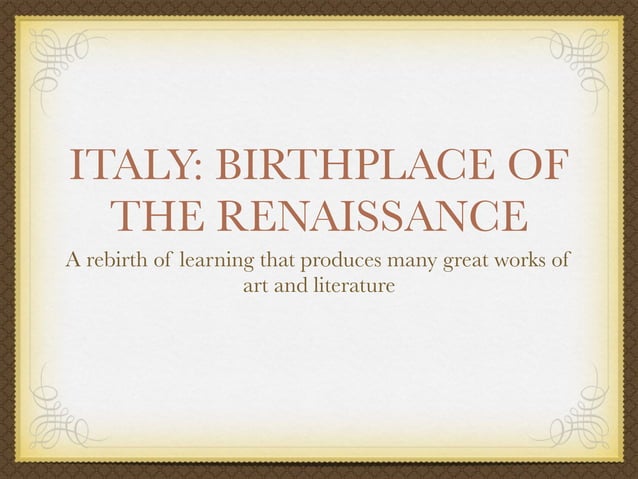 Italian Renaissance | PPT