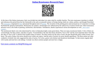 Italian Renaissance | PDF | Painting | Arts and Crafts