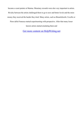 Italian Renaissance Essay | PDF