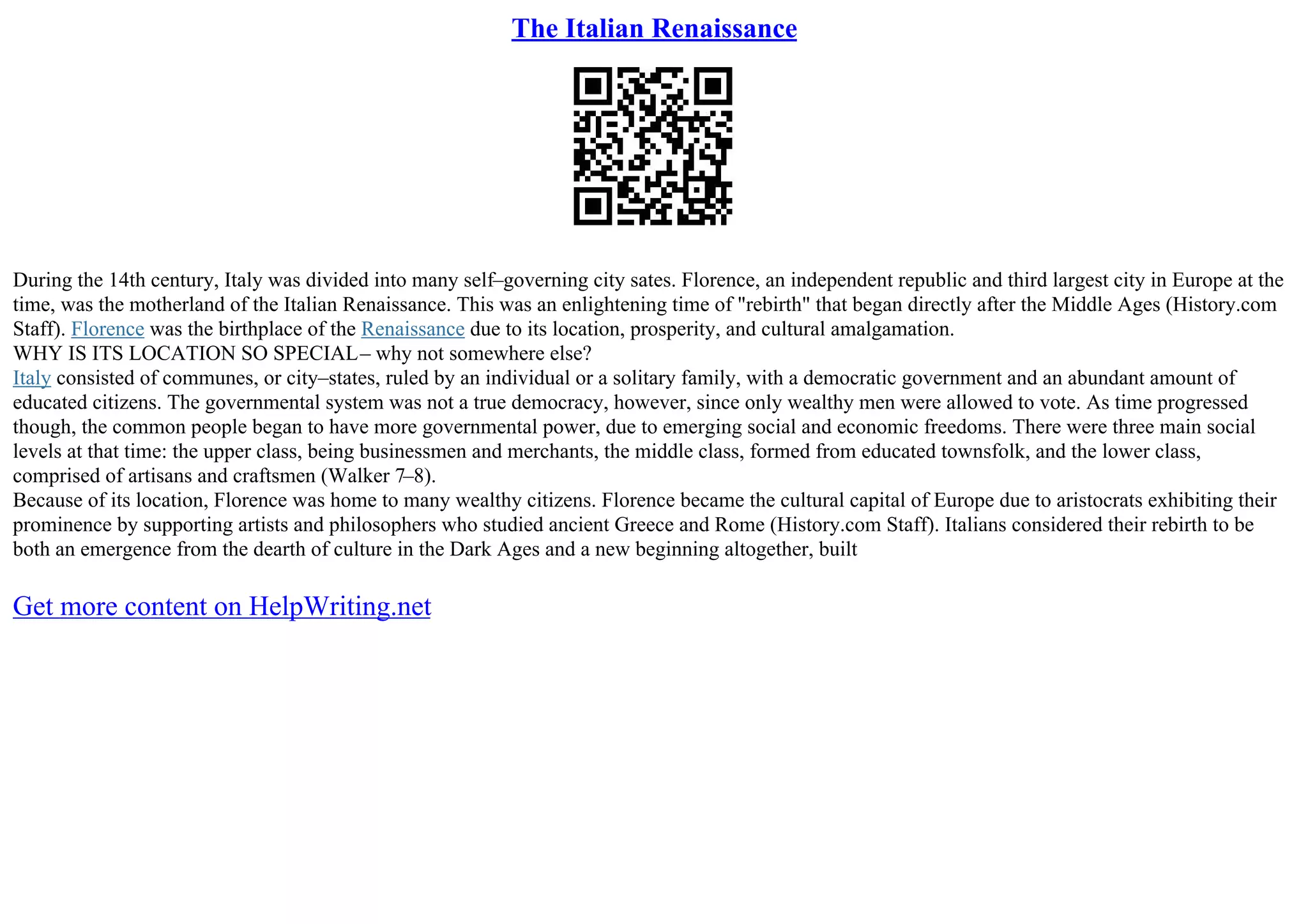 Italian Renaissance Essay | PDF