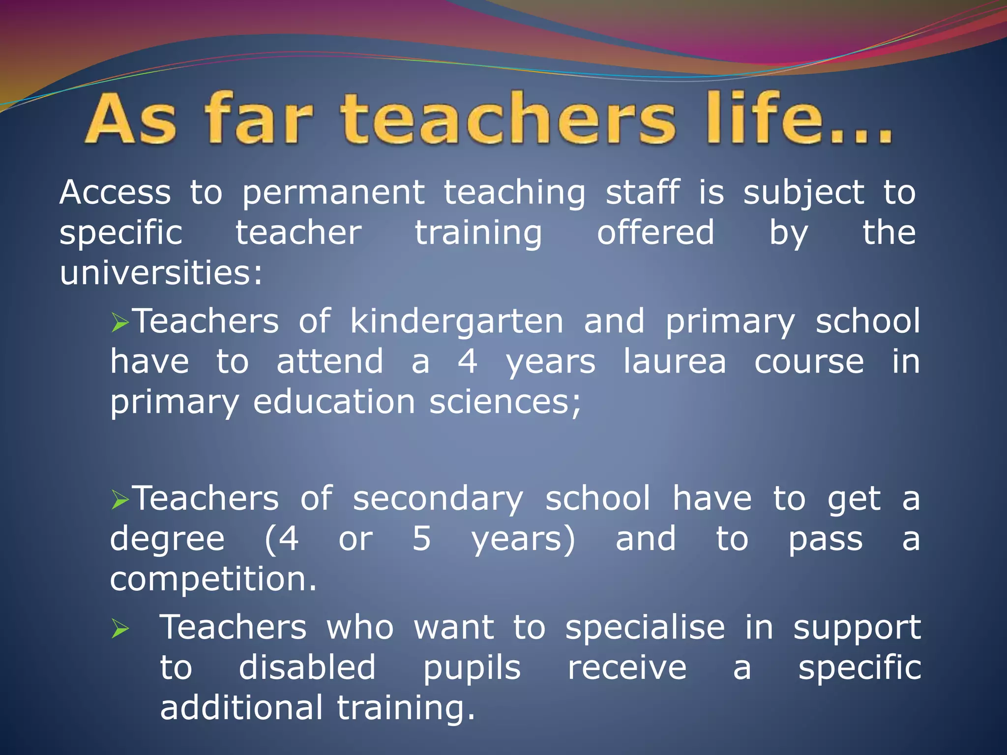 Italian school system | PPTX