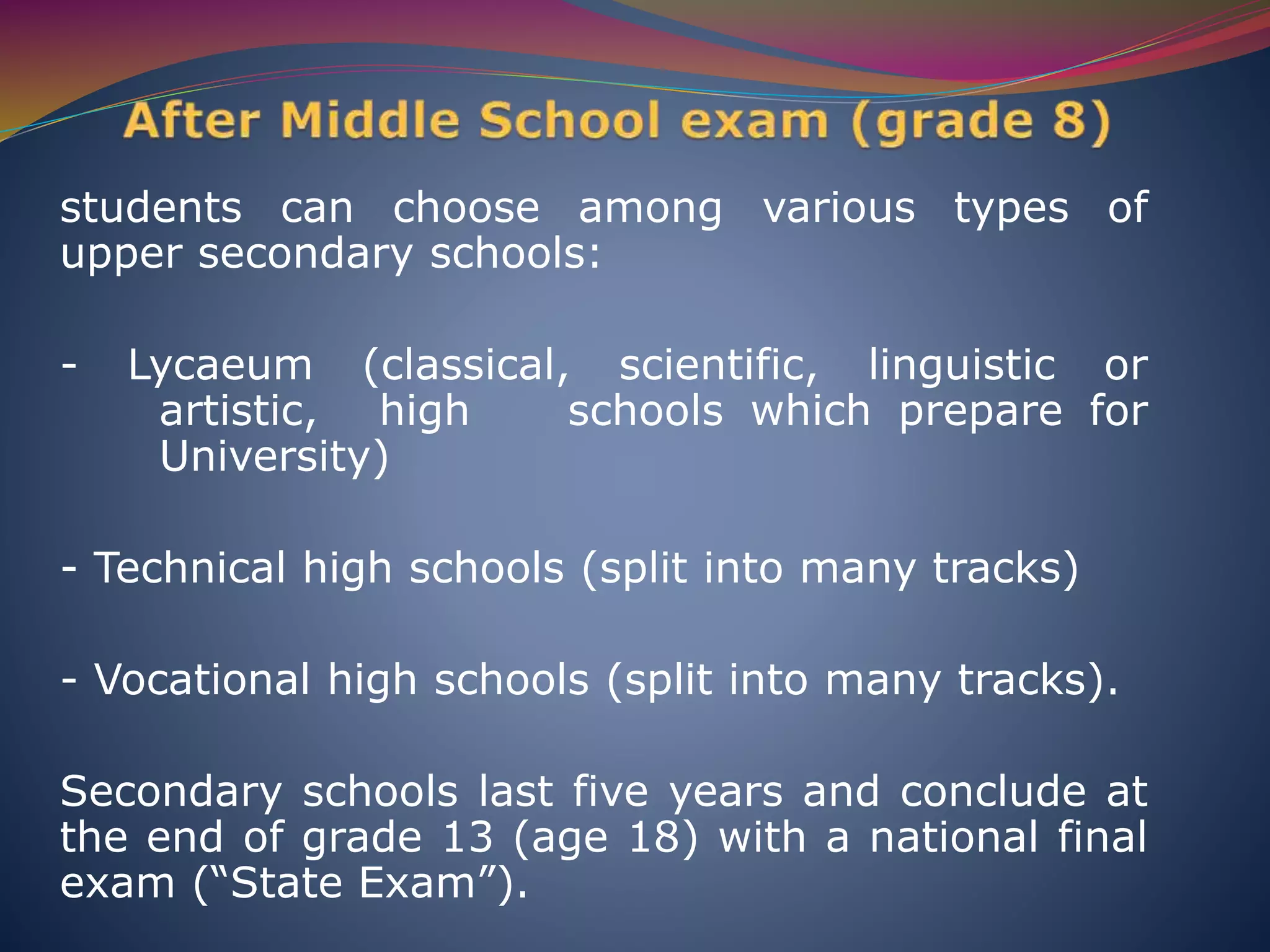 Italian school system | PPTX