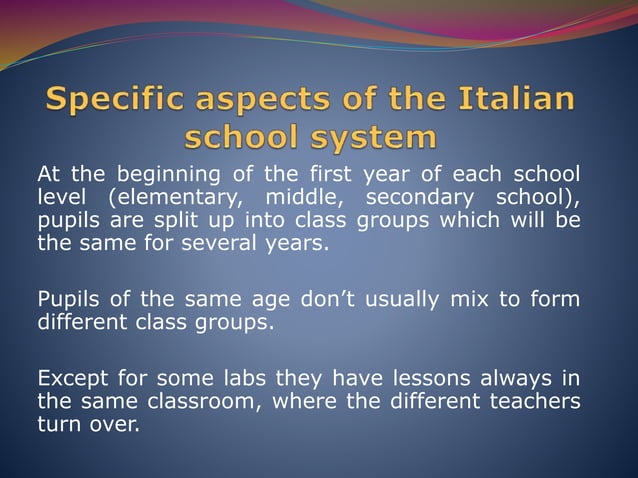 Italian school system | PPTX | Professional School | Postgraduate Education