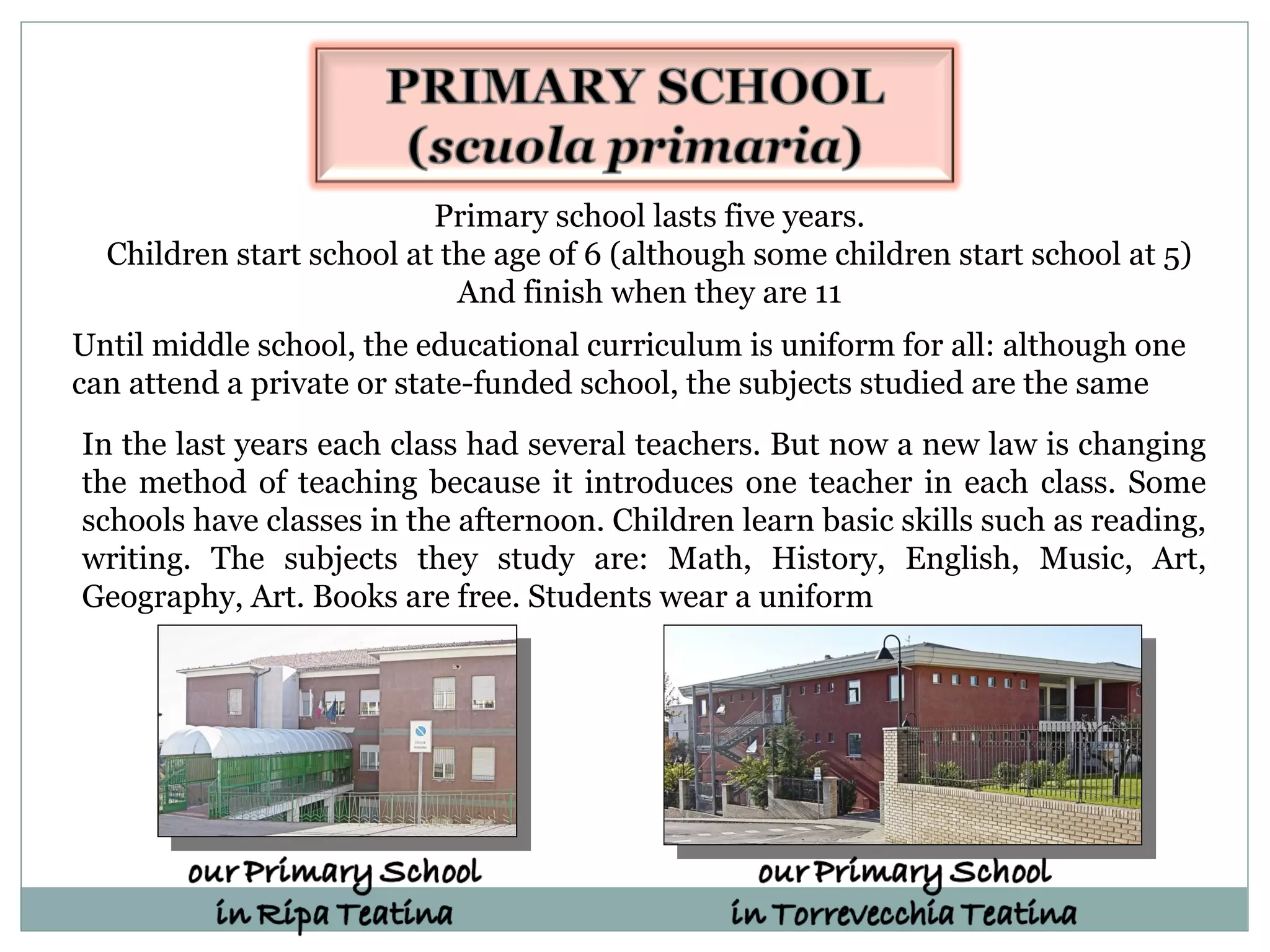 Italian school system | PPT