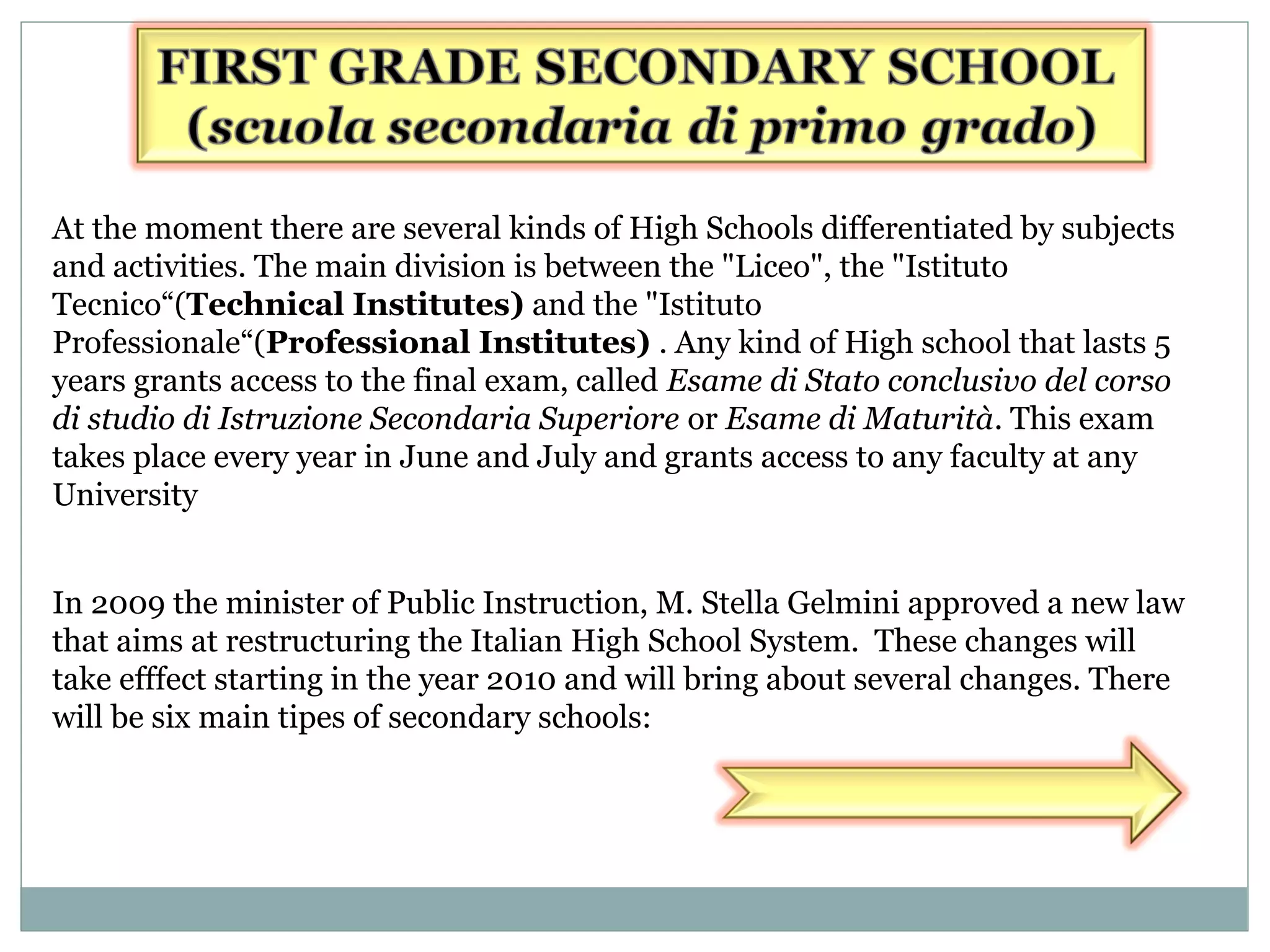Italian school system | PPT