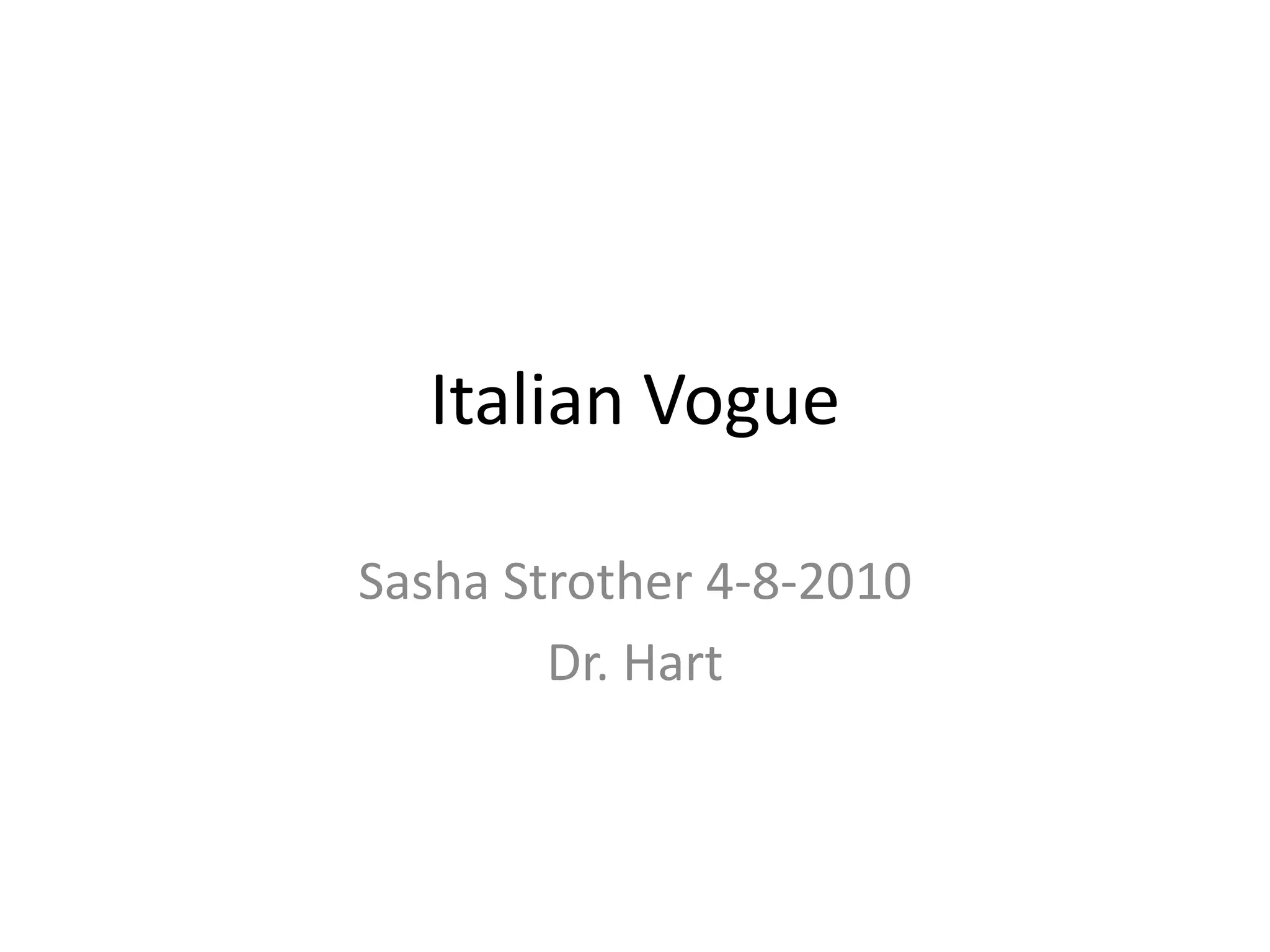 Italian Vogue | PPTX