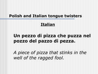 Italian vs. polish customs and languages | PPT