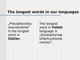 Italian vs. polish customs and languages | PPT