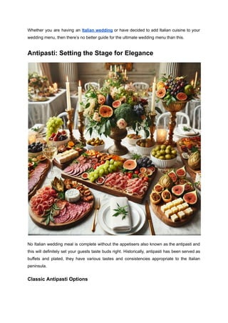 The Ultimate Italian Wedding Dishes for a Memorable Celebration | PDF