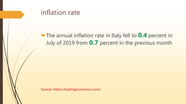 Italy and its economy 2019 | PPTX