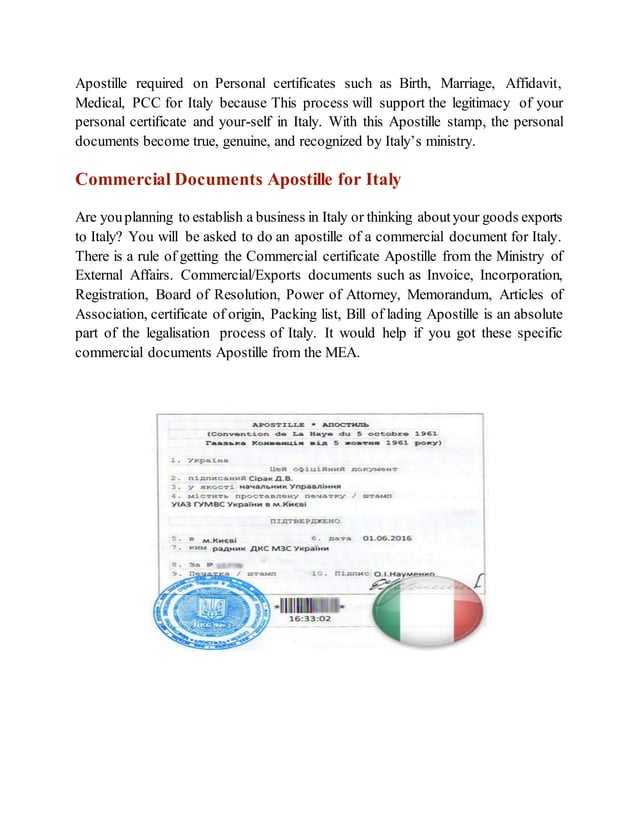 Italy apostille | PDF