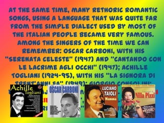 Italy changes in music and films | PPTX | World/International Music | Music