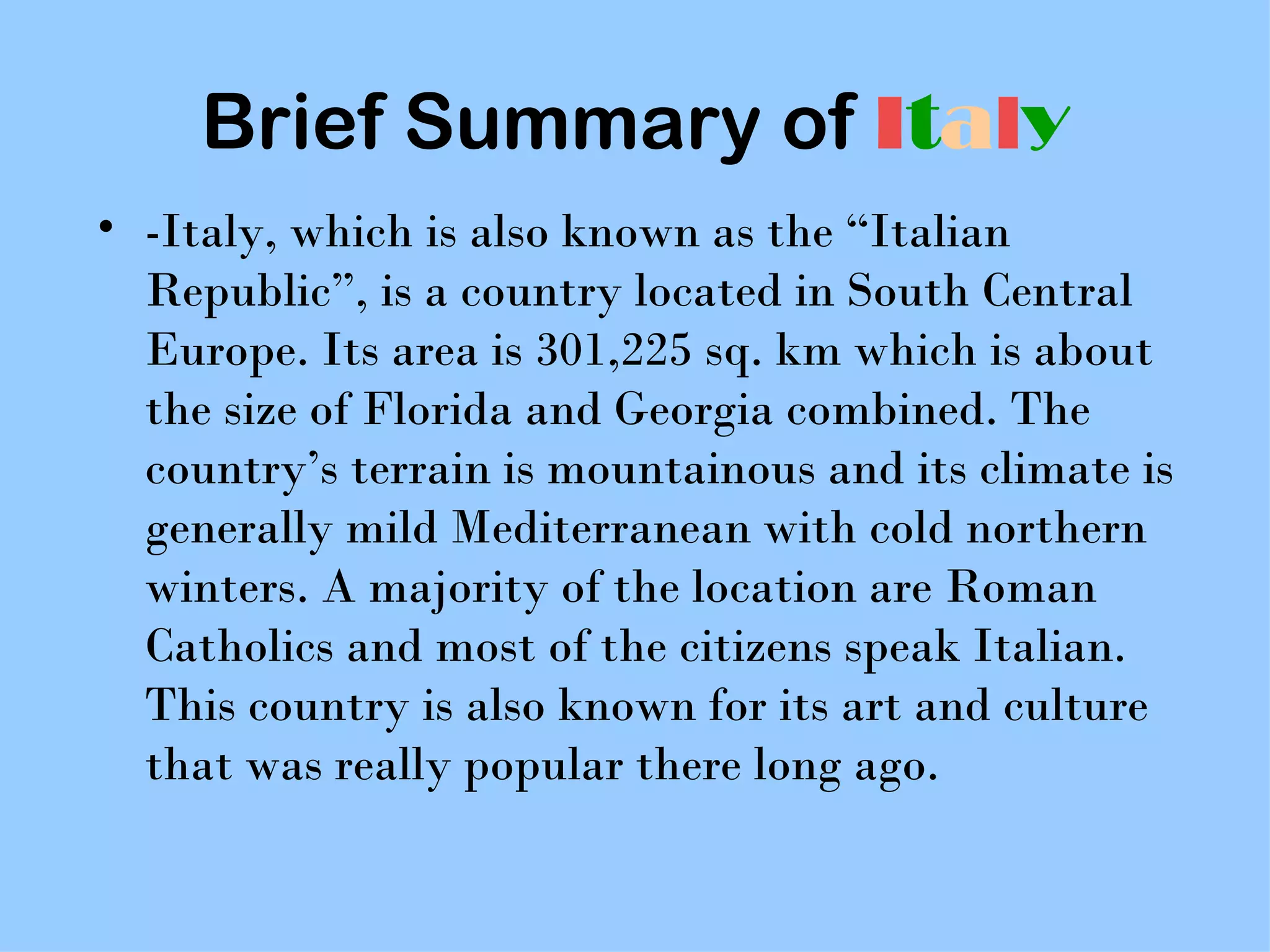 Italy economy research | PPT | Europe Travel | Travel Locations