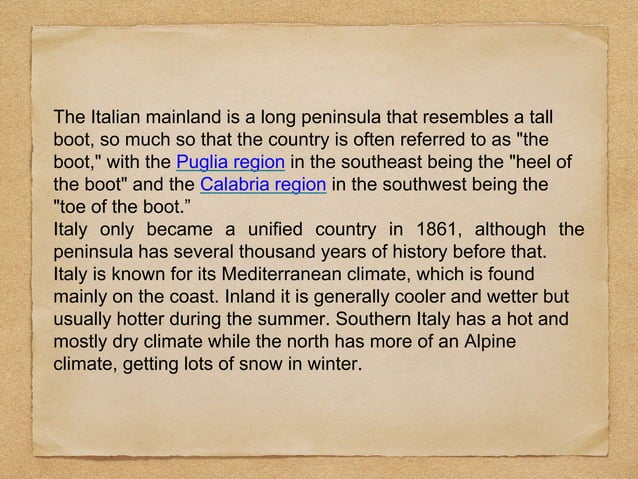 Italy ppt presentation | PPTX