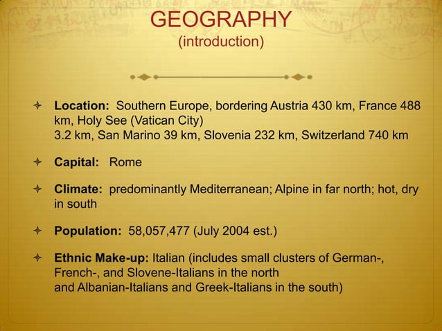 Italy-presentation | PPTX | Europe Travel | Travel Locations