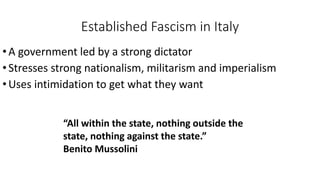 Italy’s Road to WWII | PPTX