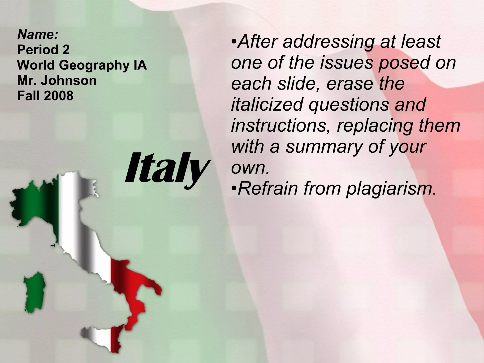 Italy Template T 2 | PPT