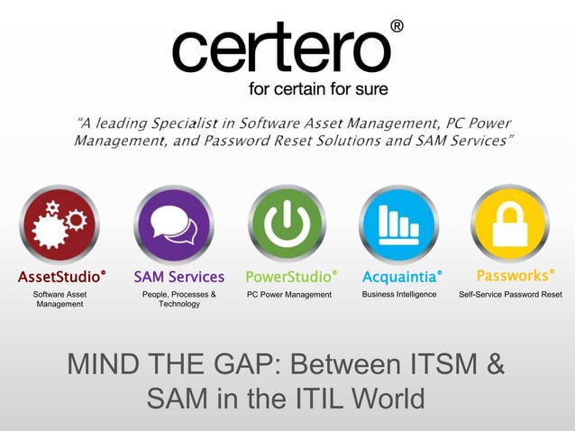 Mind the Gap: Between ITSM & SAM in the ITIL World” | PPT