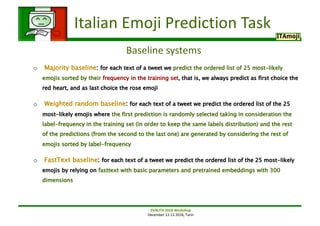 Itamoji: Italian Emoji Prediction @ Evalita 2018 | PPT