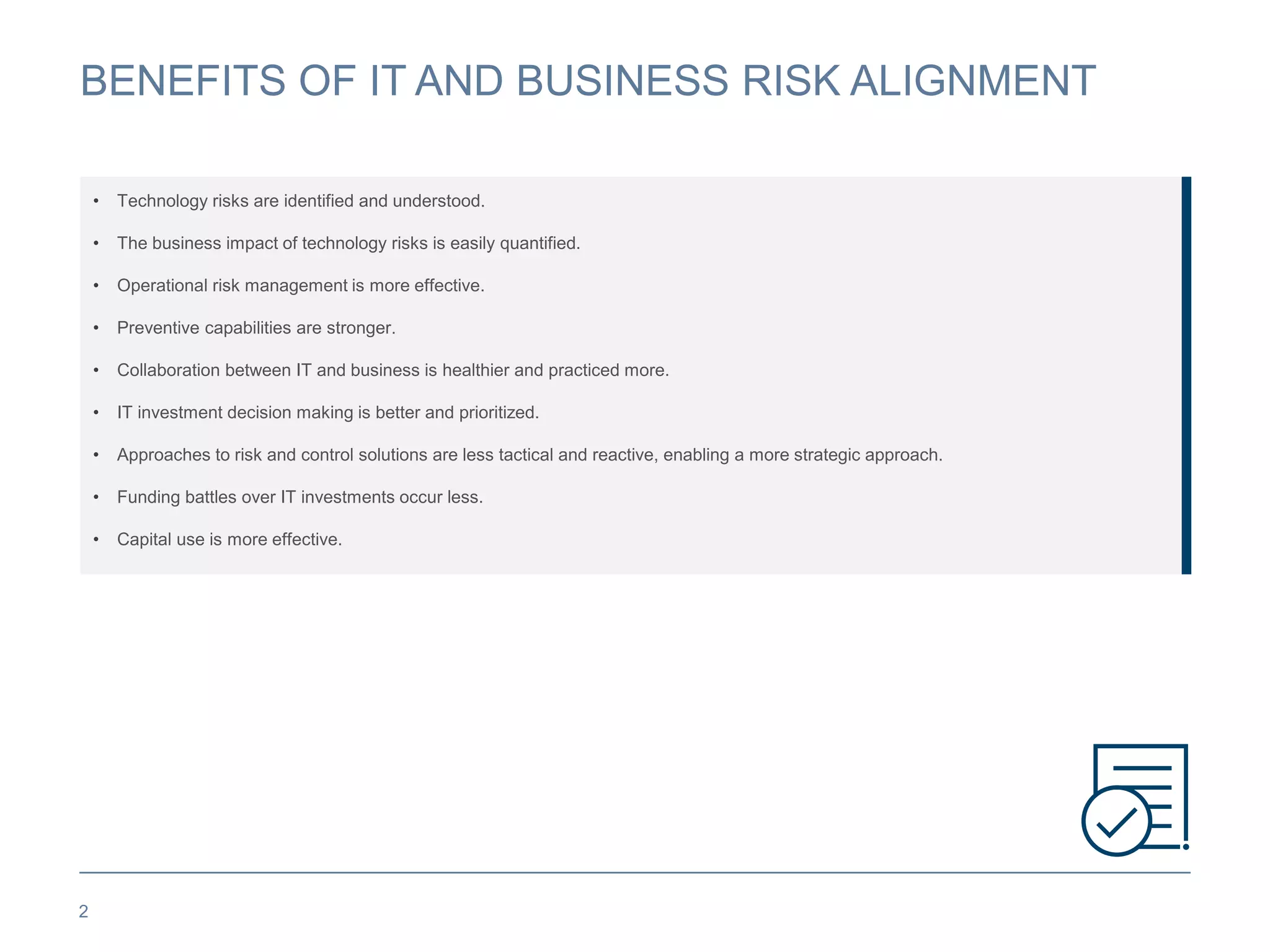 It and business risk alignment guide | PPT