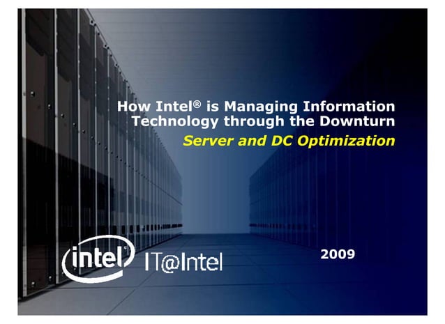 Intel Server & Data Center Optimization Plan | PDF | Cloud Computing ...