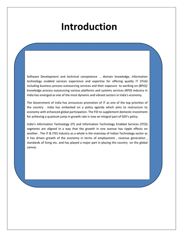 It and ites sector in india | DOCX