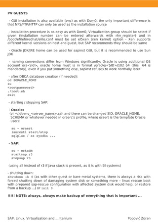 SAP, Linux, Virtualization and ... Itanium | PDF