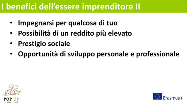 Power point - Outcome 4 I vantaggi dell'essere imprenditore | PPT