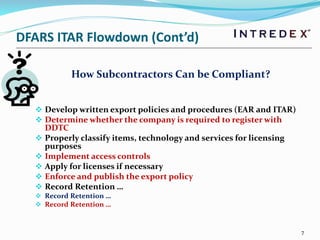 ITAR Compliance and Interactions with Customers, Suppliers and Visitors ...