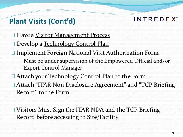 ITAR Compliance and Interactions with Customers, Suppliers and Visito…