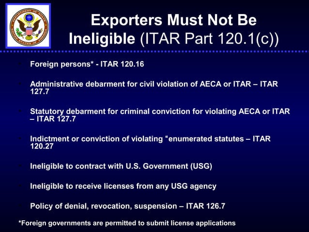 Itar slides for_qaisc_5-27-09 | PPT