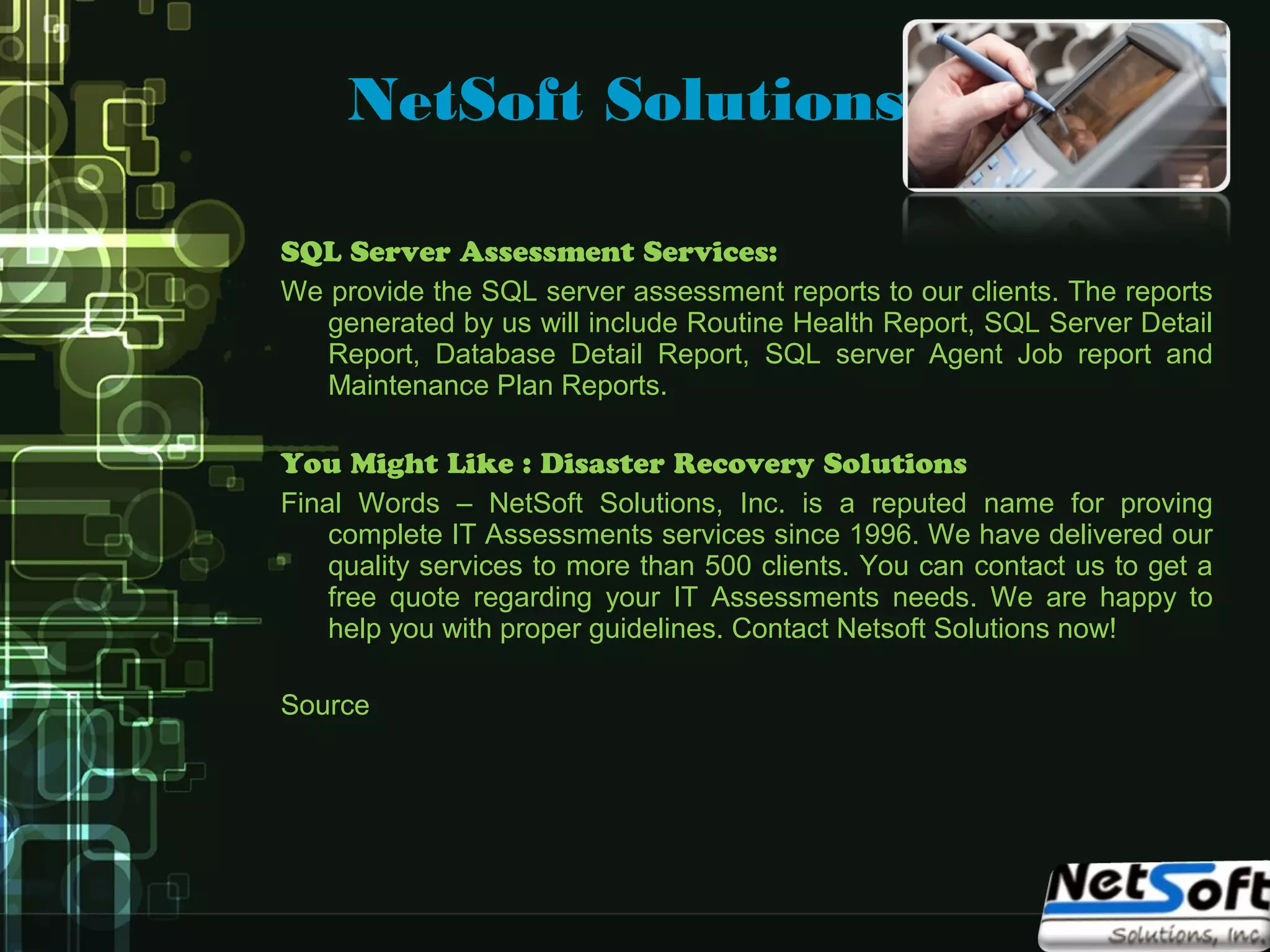 IT Assessments at Netsoft Solutions, Inc. | PPT