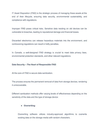 IT Asset Disposition in Canada_ A Guide to Secure and Responsible ...