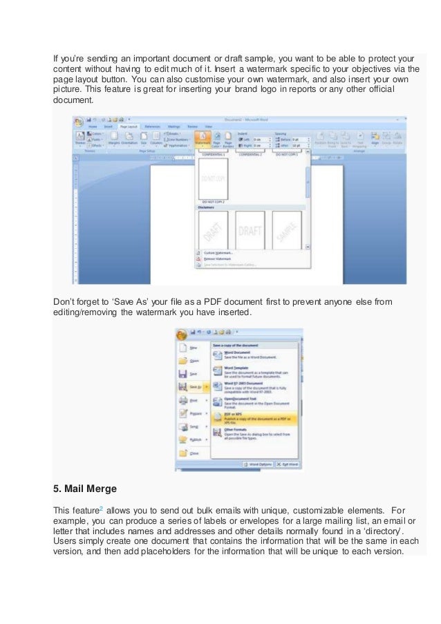 Benefit of MS word in an organisation