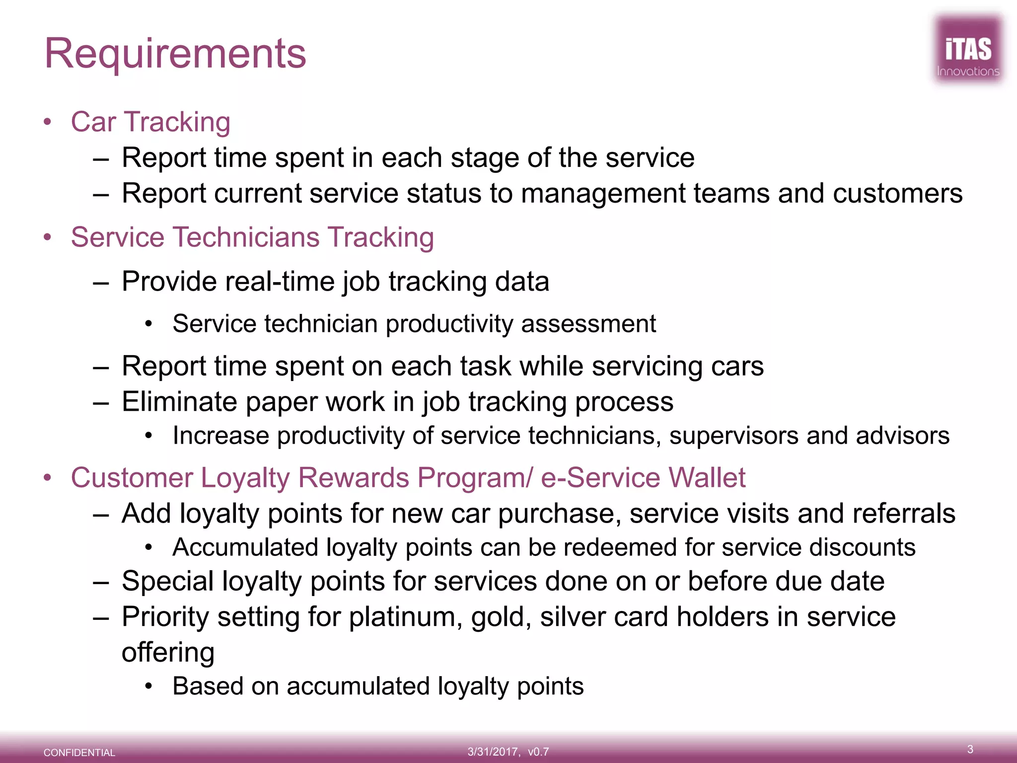 IIoT: iTAS Auto Service Tracker | PPT