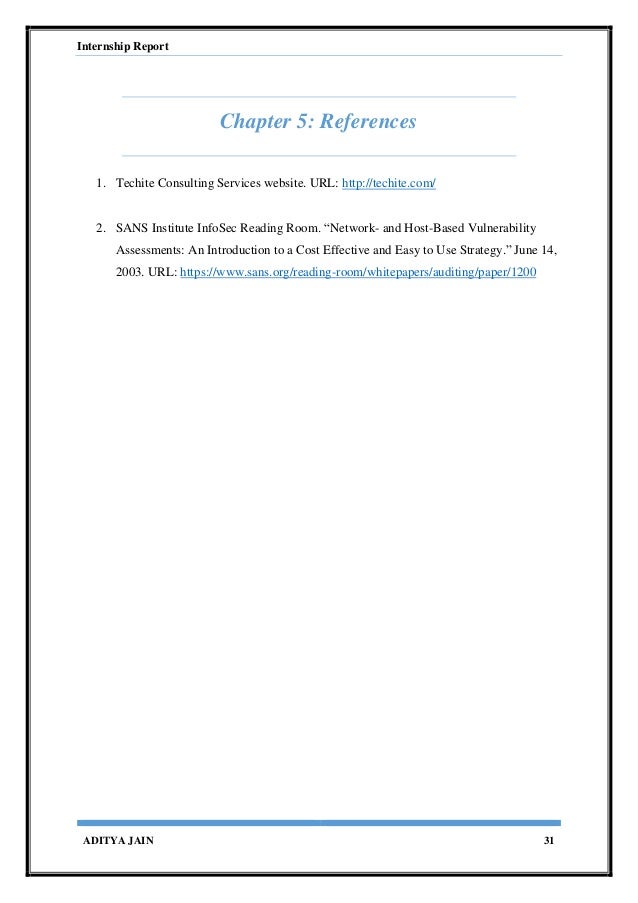 IT Audit - Internship Report