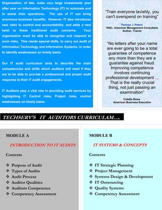 IT AUDITORS TRAINING | PDF