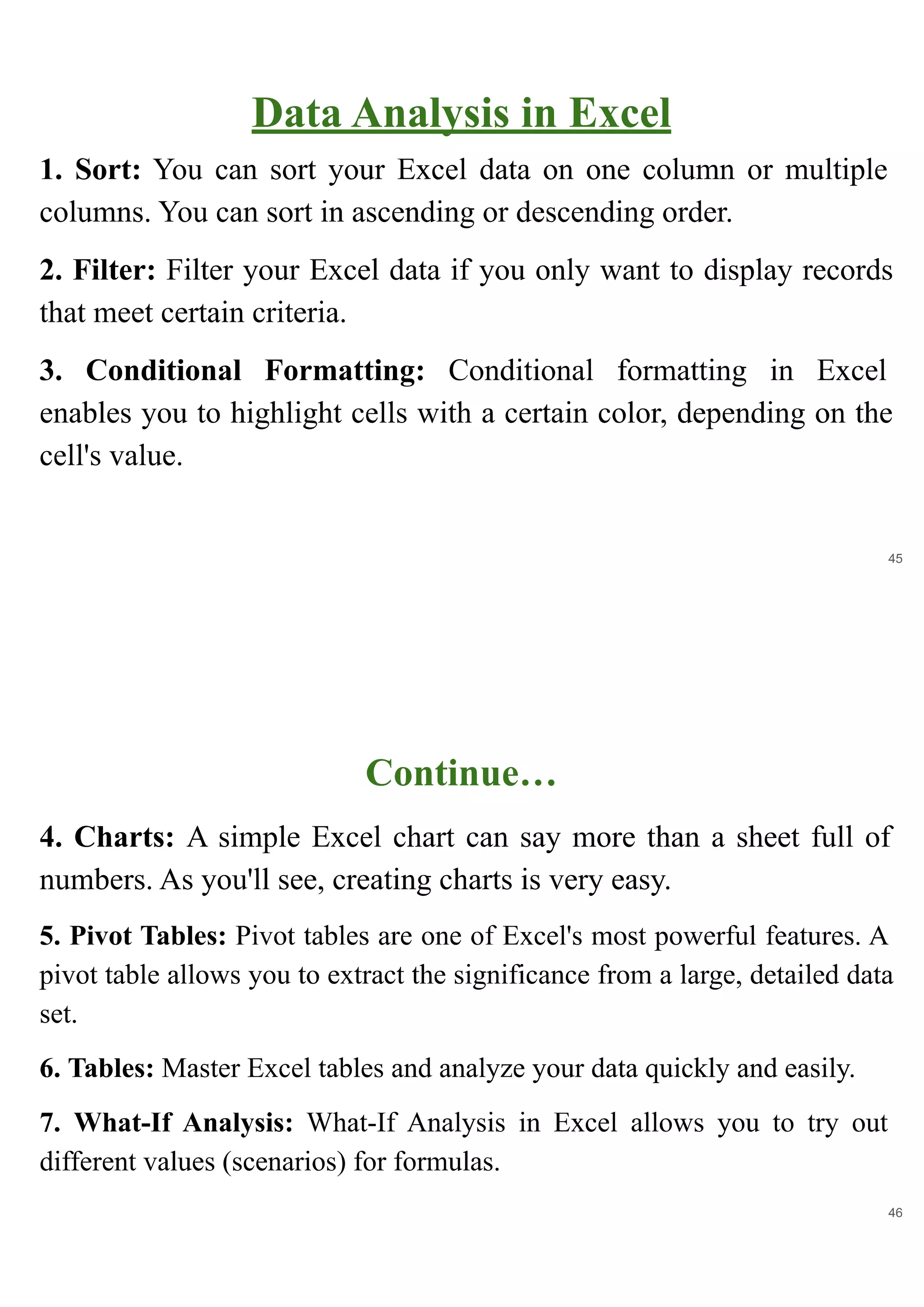 MICROSOFT EXCEL IN BUSINESS | PDF