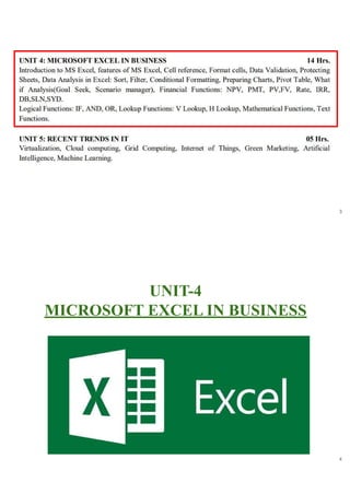 MICROSOFT EXCEL IN BUSINESS | PDF