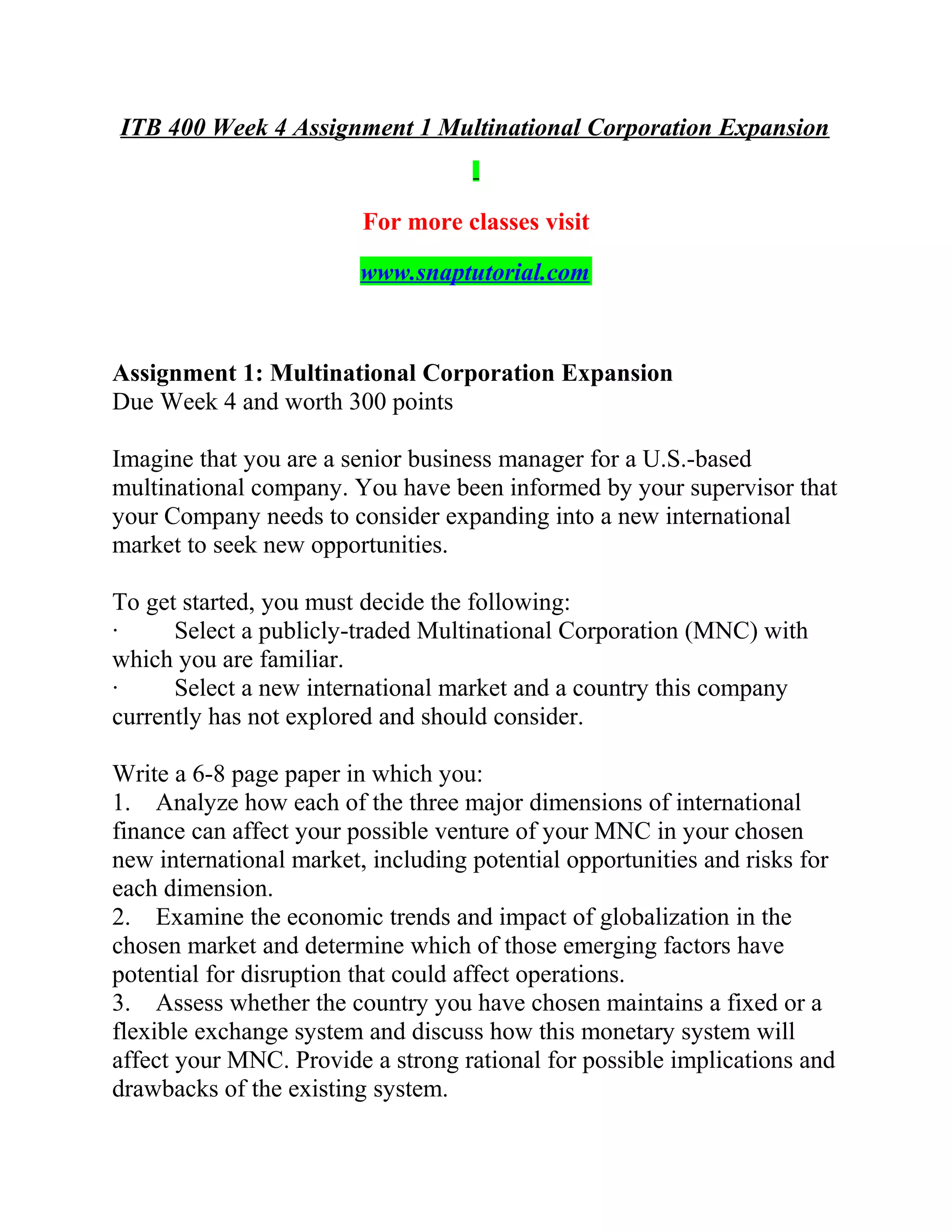 Itb 400 Massive Success / snaptutorial.com