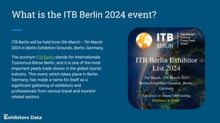 ITB Berlin Exhibitor Event Data List - Exhibitors Data - Exhibitors ...