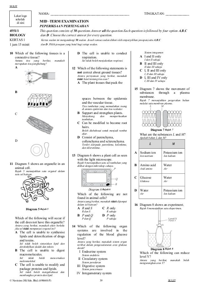 It bio f4 mid term examination (bl)