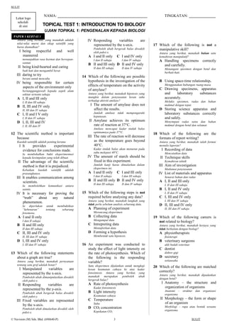 It bio f4 topical test 1 (bl) | DOC