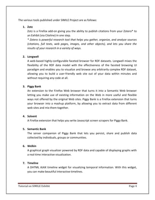 Simile Exhibit @ VGSom : A tutorial | PDF