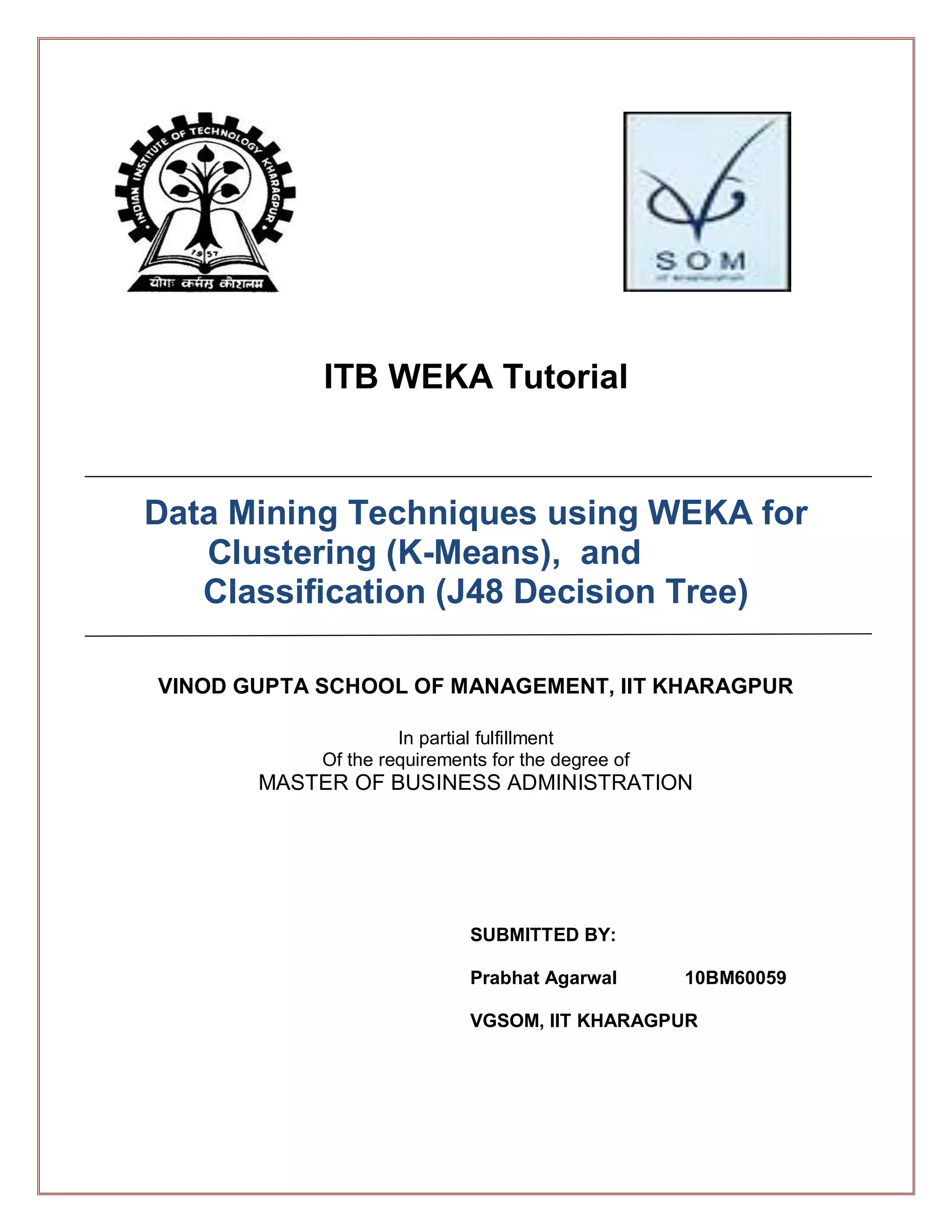 ITB tutorial WEKA Prabhat Agarwal | PDF | Computer Software and Applications | Computing